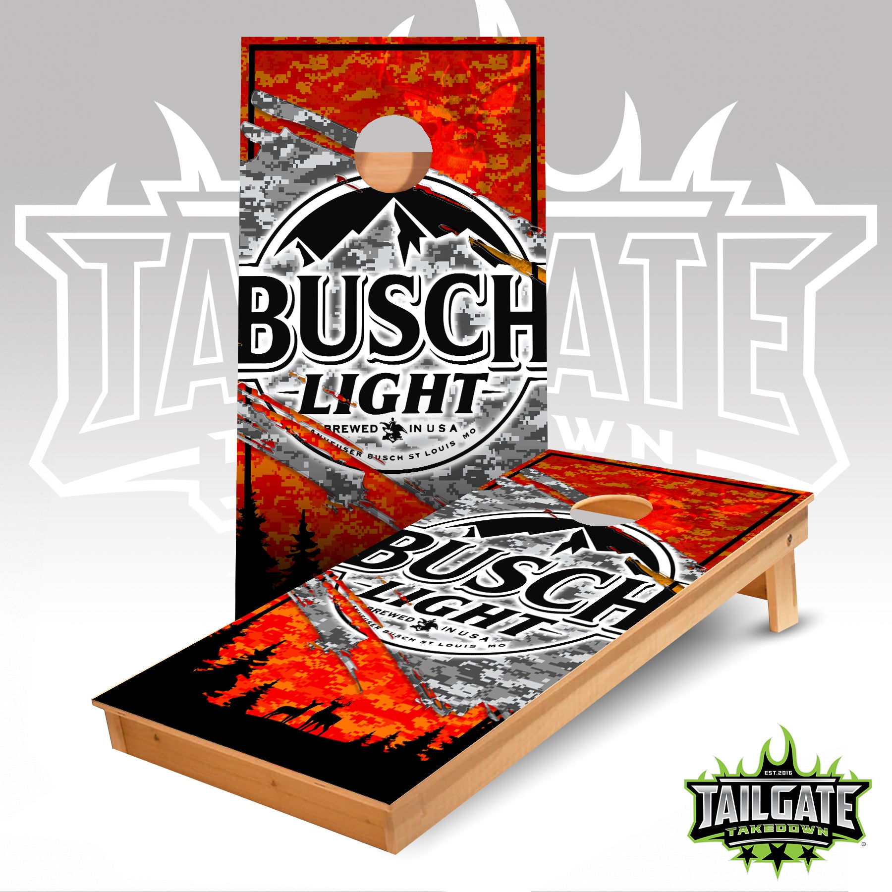 Busch Camo Whitetail Hunters Cornhole Boards