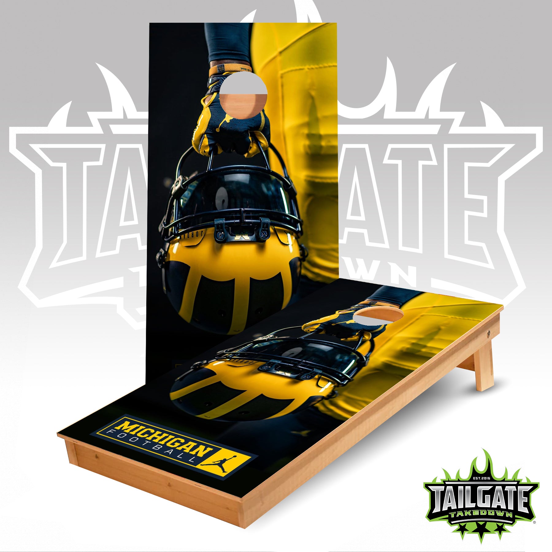 Michigan Halftime Stance Cornhole Boards