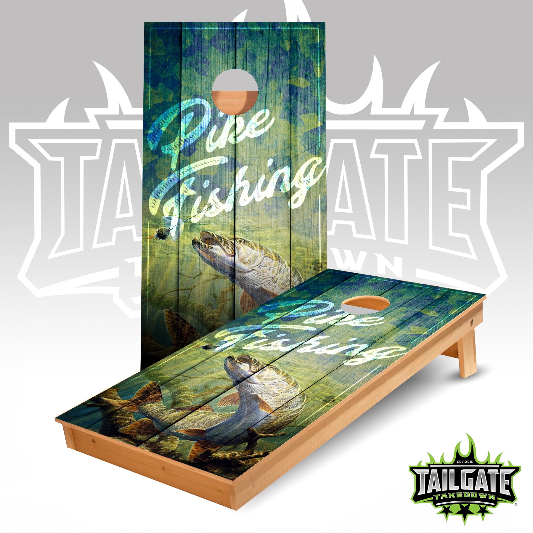 Pike Fishing Cornhole Boards