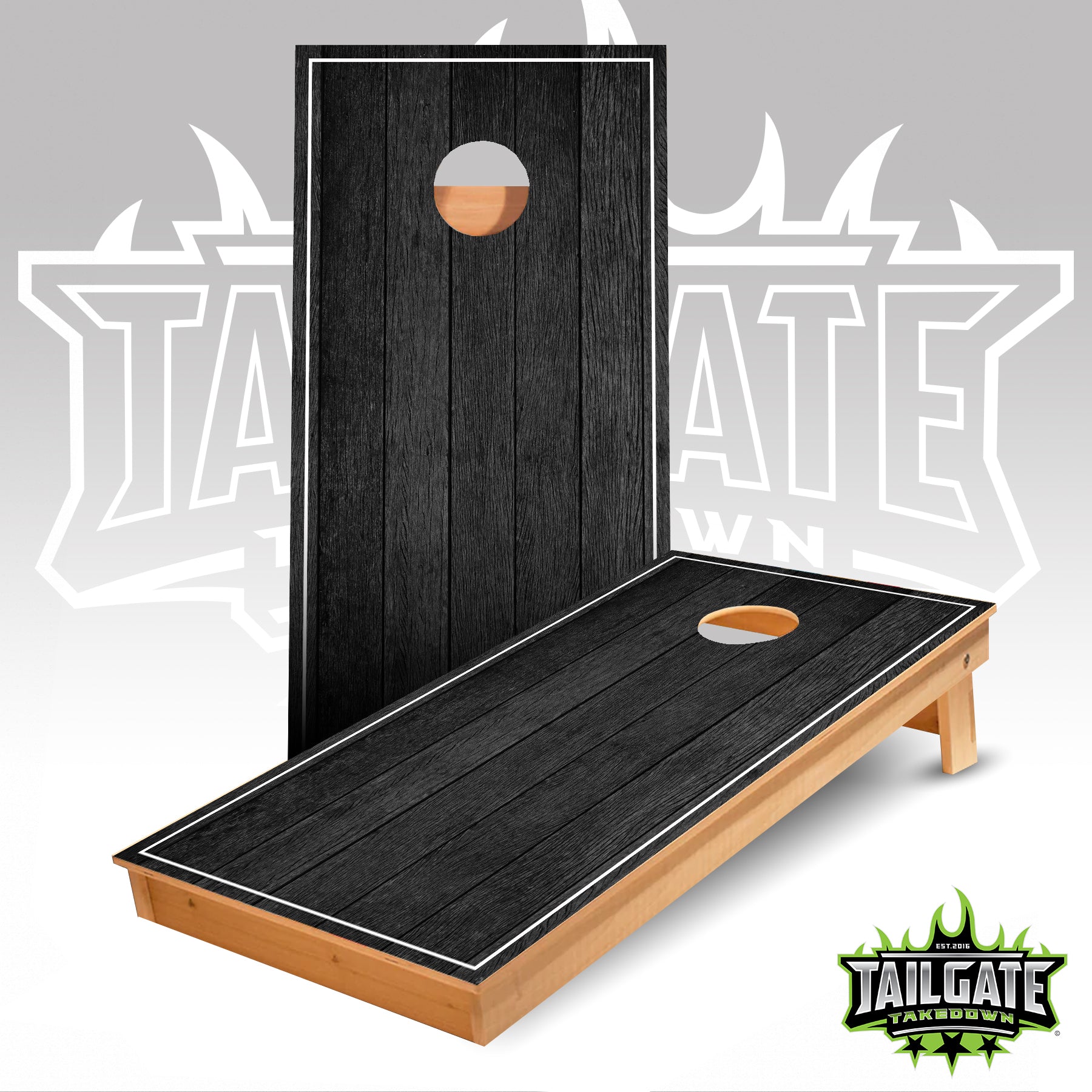 Dark Rustic Wood #2 Cornhole Boards
